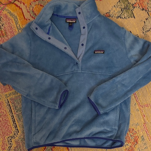 Patagonia | Tops | Patagonia Light Blue Snapt Fleece | Poshmark